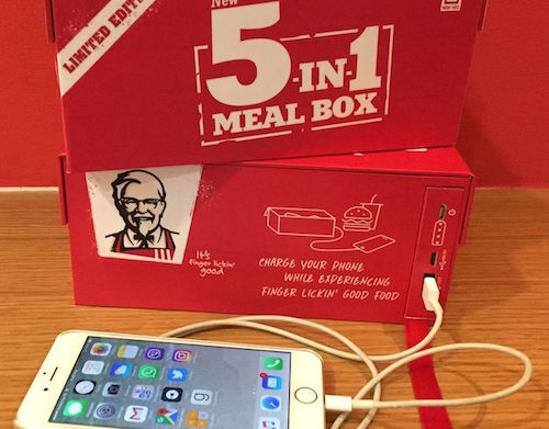 KFC India’s 5-in-1 Meal Box charges your phone while you eat – The Stable