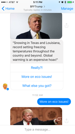Chat with Trump: SS+K’s BFF Trump Facebook Messenger chatbot – The Stable
