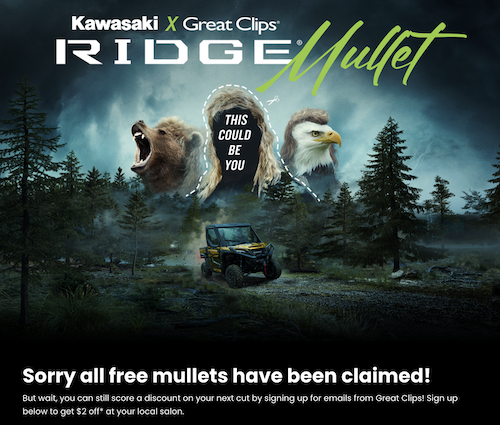 Super Bowl: Kawasaki’s mullet madness extends to a Great Clips freebie ...