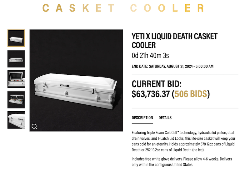 Liquid Death presents the casket cooler for death-sized drinks – The Stable